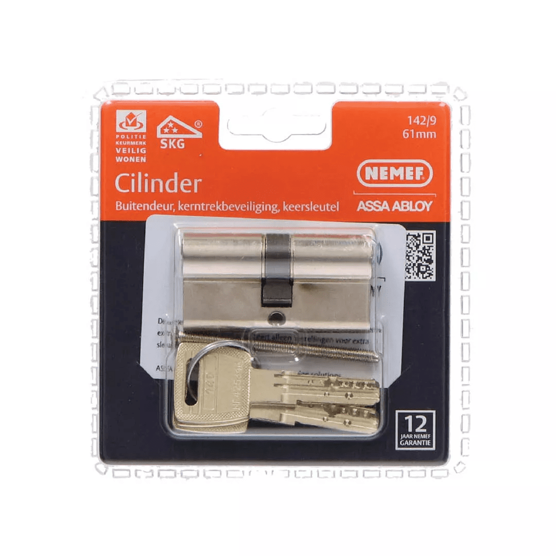 Nemef 142/9 NF4 Veiligheids cilinder Anti Kerntrek SKG®*** - Slotenboer